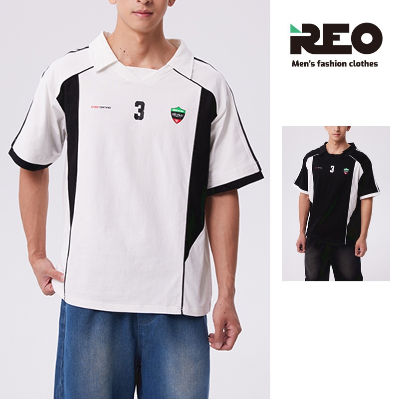 REO Sport Short Sleeve POLO Shirt loose korean style cool TOP shirt for ...