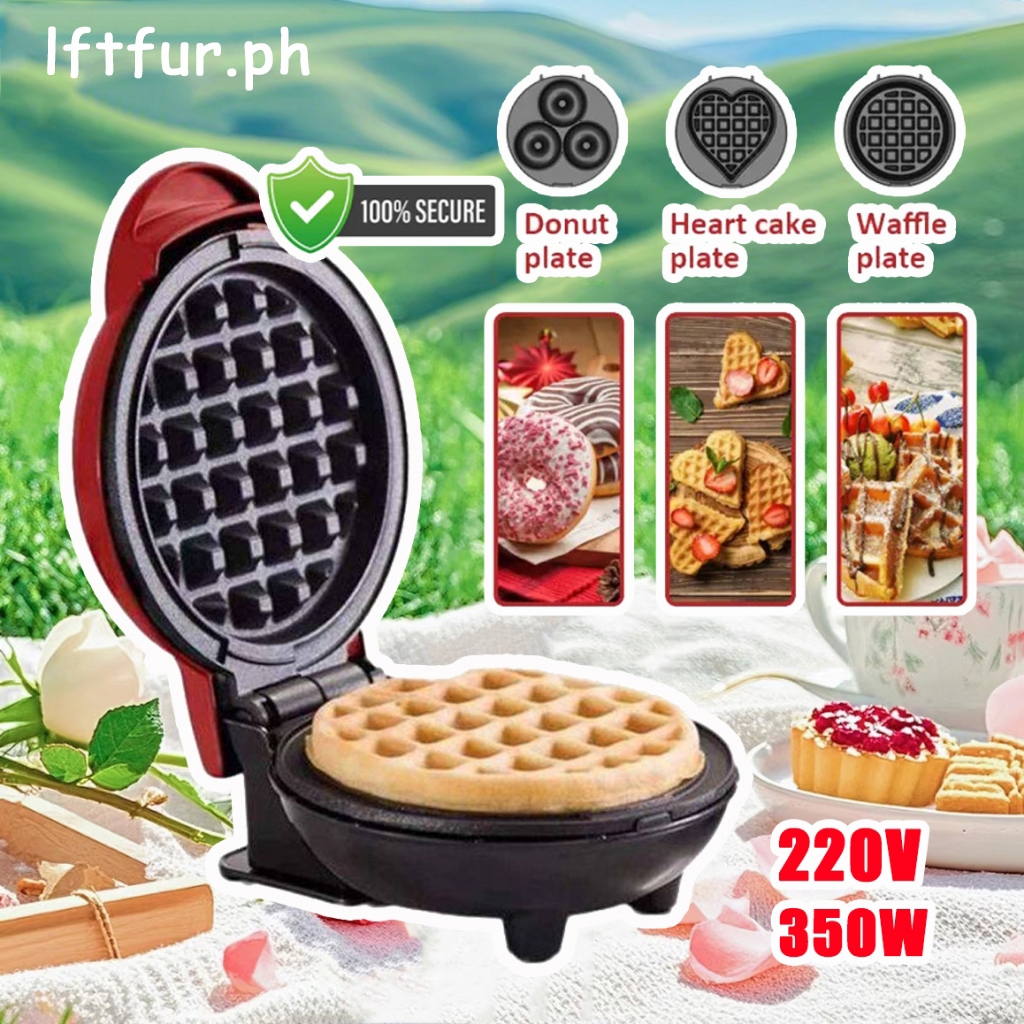 【COD】Mini Electric Waffle Maker Non-Stick Pan Circular Bakeware Pancake ...