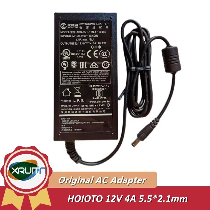 Genuine HOIOTO ADS-65HI-12N-1 12060E 12V 5A 60W 5.5x2.1mm Switching Adapter Charger For ...