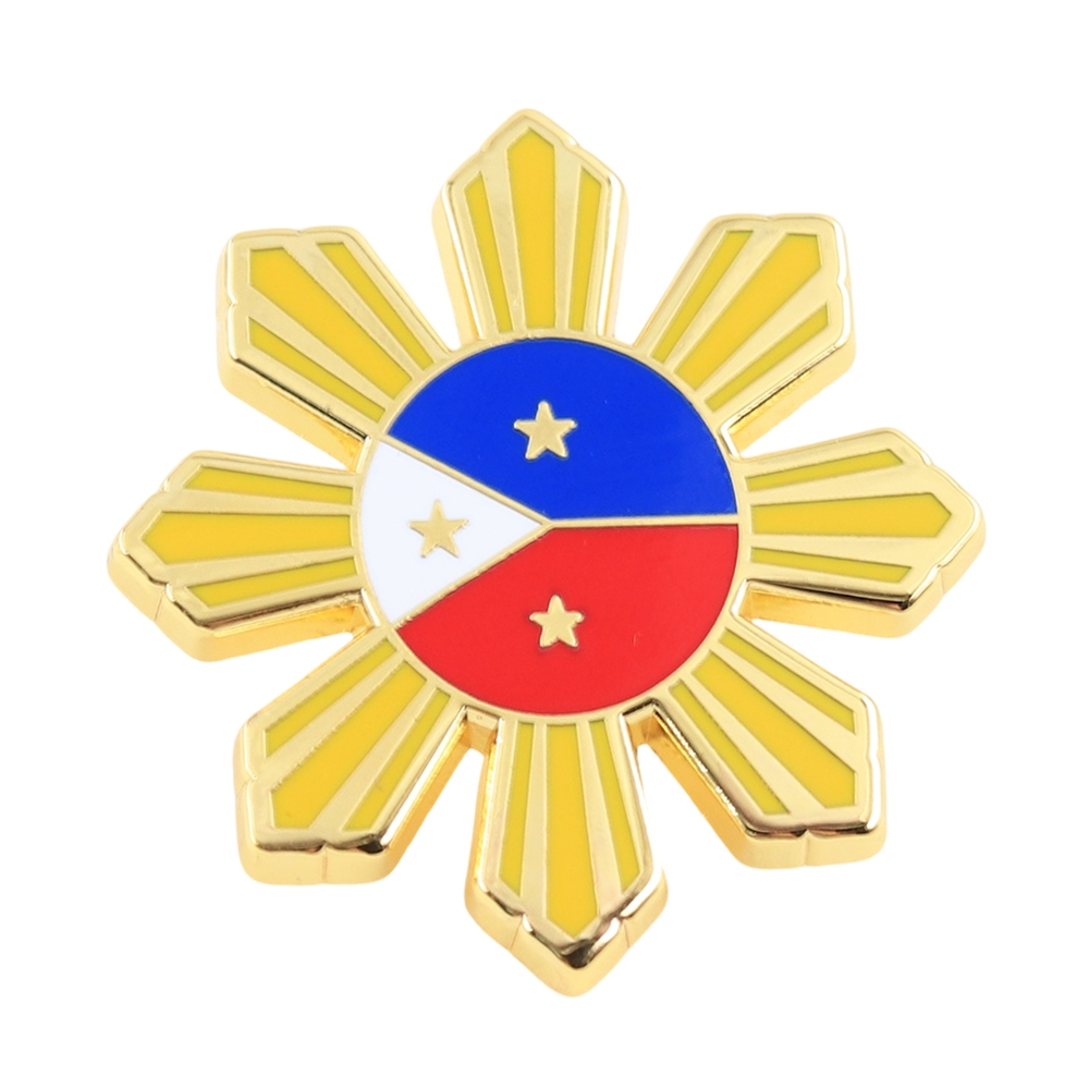 Philippine Sun and Flag Enamel Pin Philippine Pride Badge Clothing Hat ...