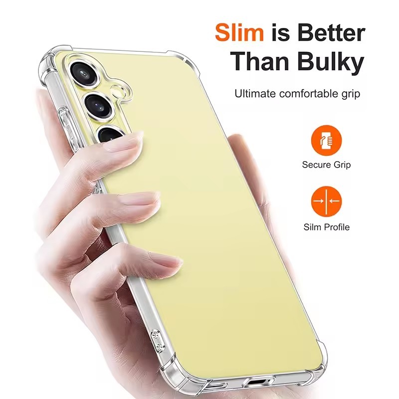 Straight Edge Transparent Soft Case for Samsung Galaxy S25 S23 S22 S21 ...