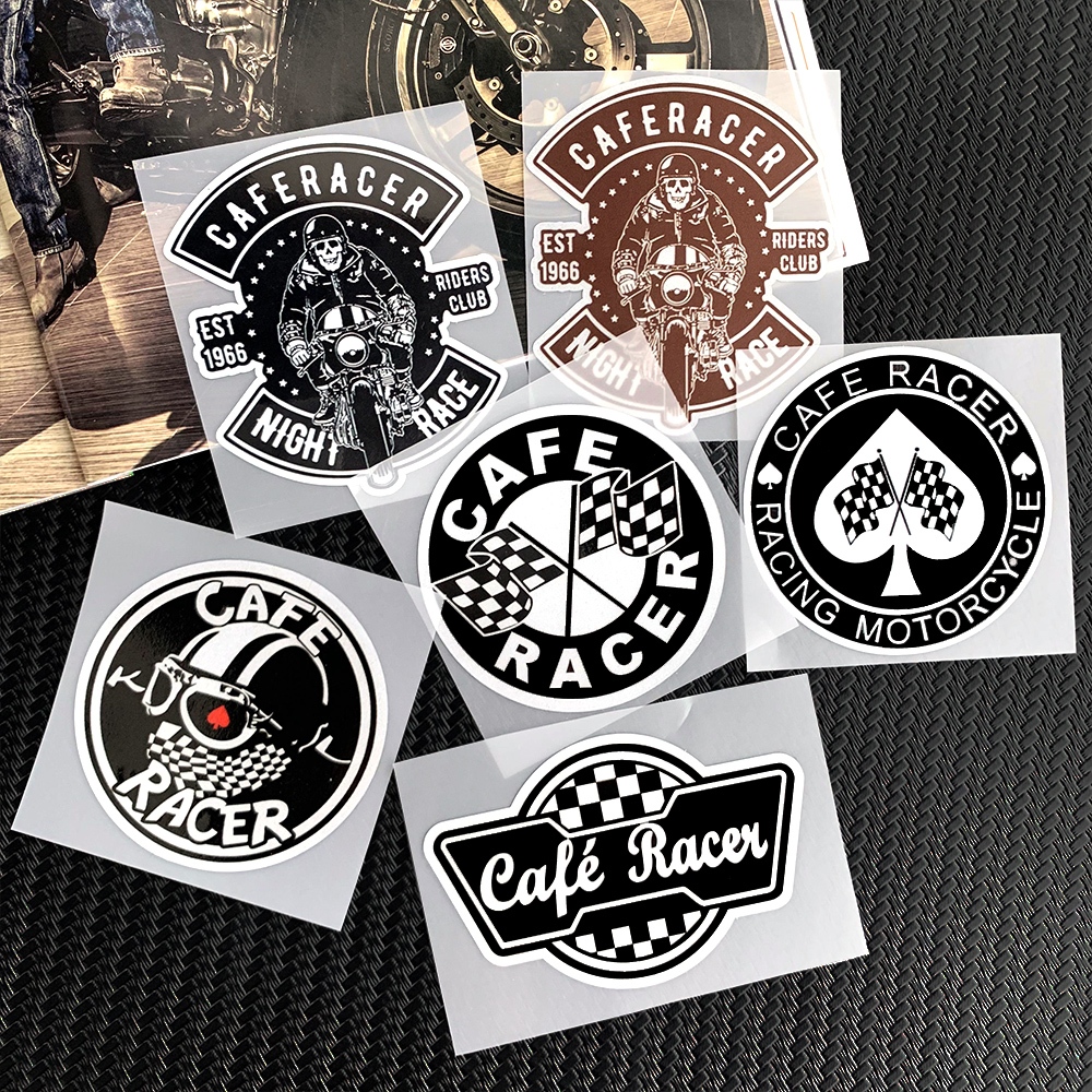 CAFE RACER Motorcycle Sticker Riders Club Decal Night Race Racing ...