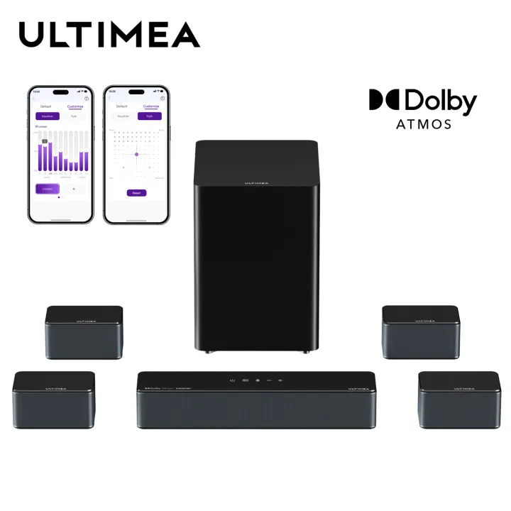 ULTIMEA Poseidon D80 Boom 7.1 Soundbar with Dolby Atmos 6.5" Wireless ...