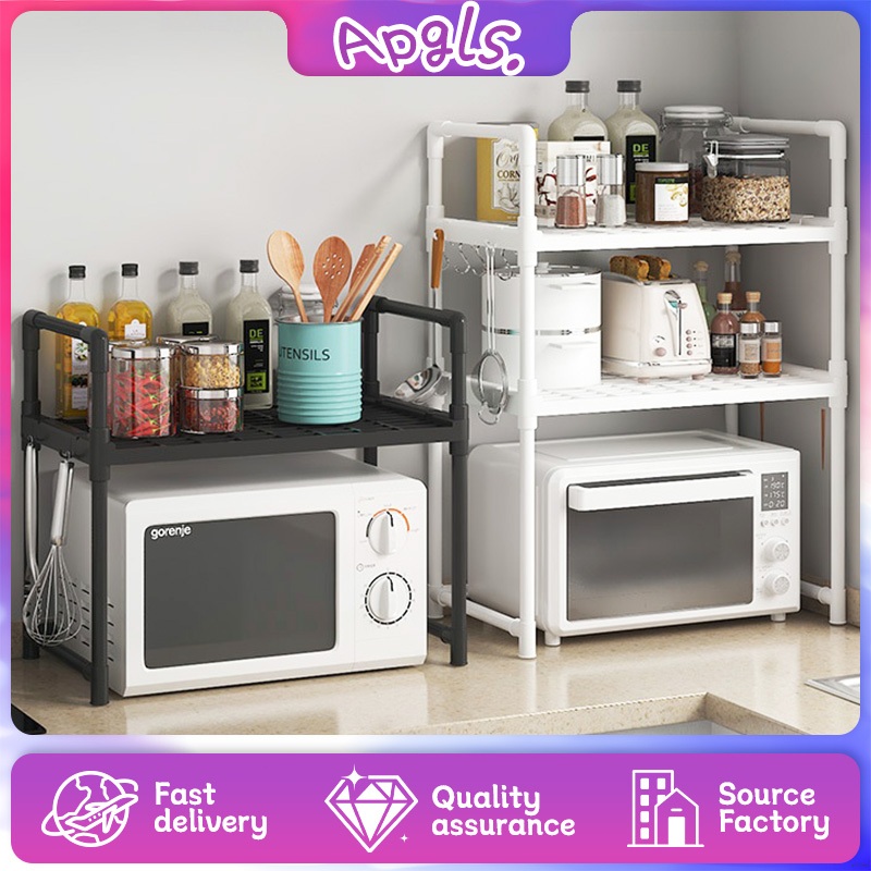 1/2 Layer Kitchen Oven Rack Microwave Storage Simple Thicked Standing ...