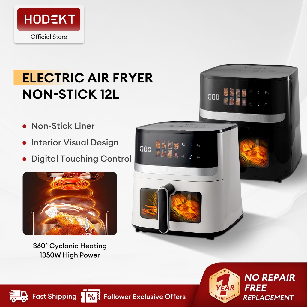 HODEKT Multi-Functional Air Fryer 12L Smart Touch Viewable Window Non ...