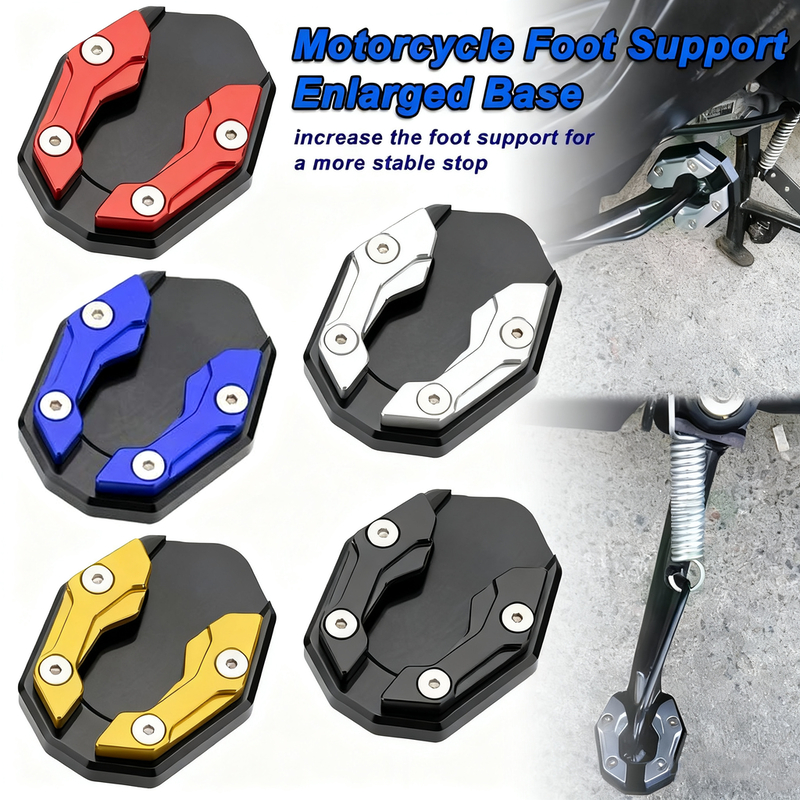 Universal Motorcycle Kickstand Pad - Aluminum Alloy Anti-Sink Base ...