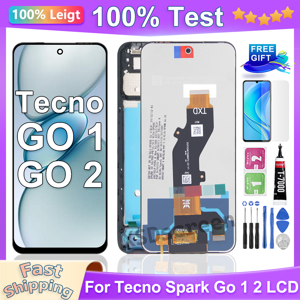 For Tecno Spark Go 1 / Go 1S / Go 2 LCD Display KL4 KM4 Touch Screen ...