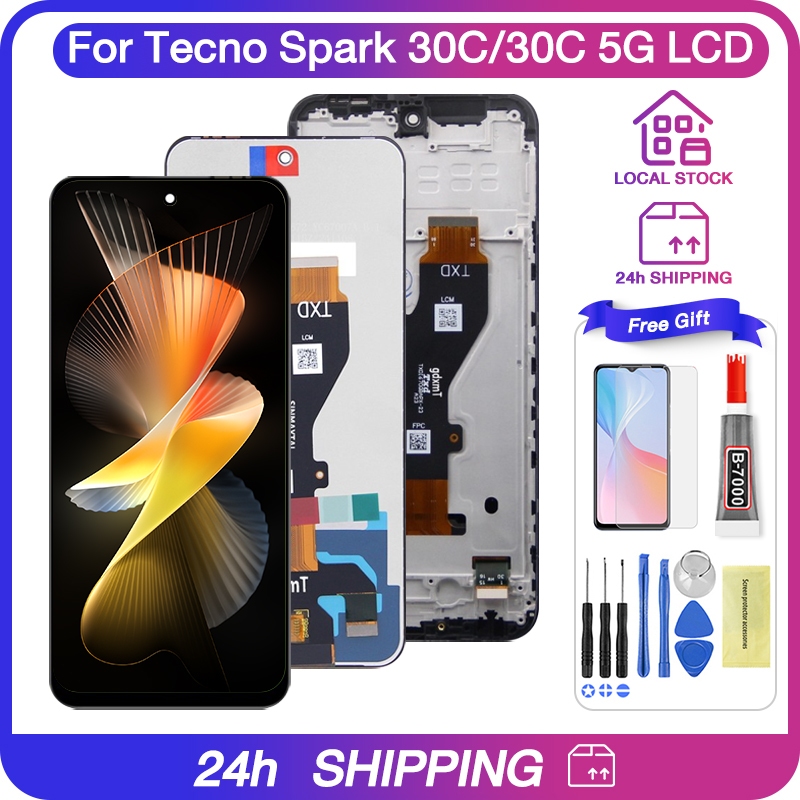 LCD With Frame For Tecno Spark 30 5G KL8 /Spark 30C 5G KL5 KL8H LCD Display Touch Screen ...
