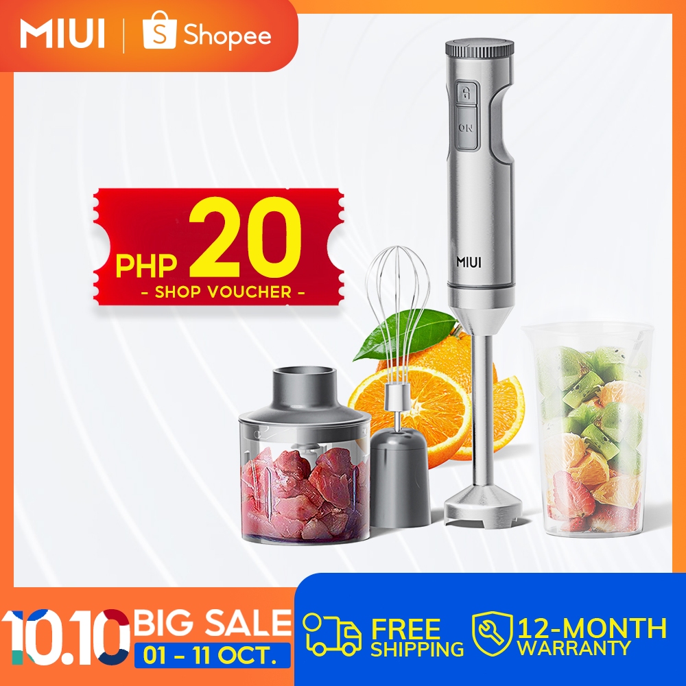 MIUI Powerful Hand Immersion Blender,4-in-1 Stainless Steel Stick Food ...