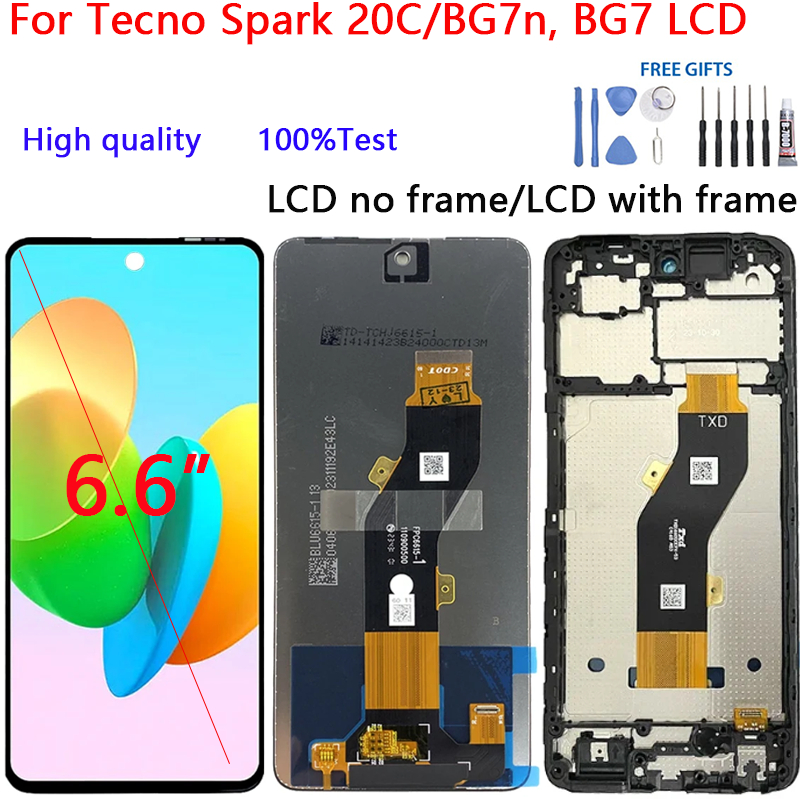 For Tecno Spark 20C/BG7n, BG7 LCD Display Touch Screen Digitizer Glass ...
