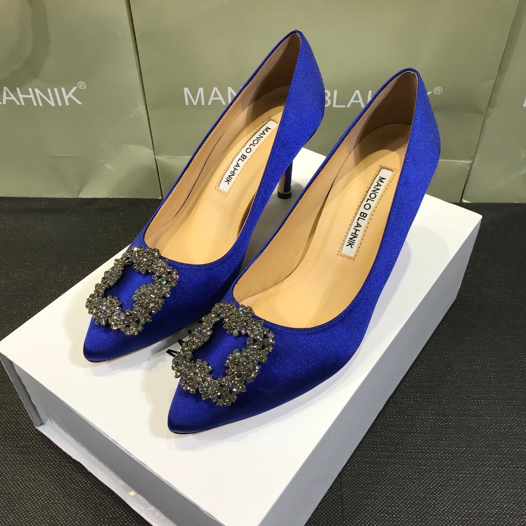 Women's High Heels with Crystal-Inlaid Toes - Adjustable Mid-Height ...