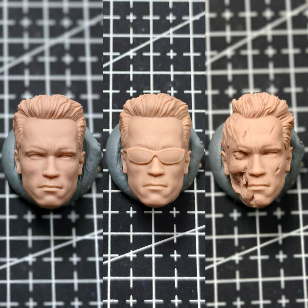 Unpainted 1/12 Scale Arnold Schwarzenegger The Terminator T-800 Head ...