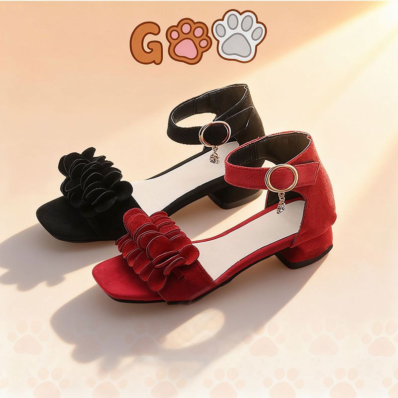 GOGO Princess Sandals Kids Girls Wedding Shoes Summer High Heels Dress ...