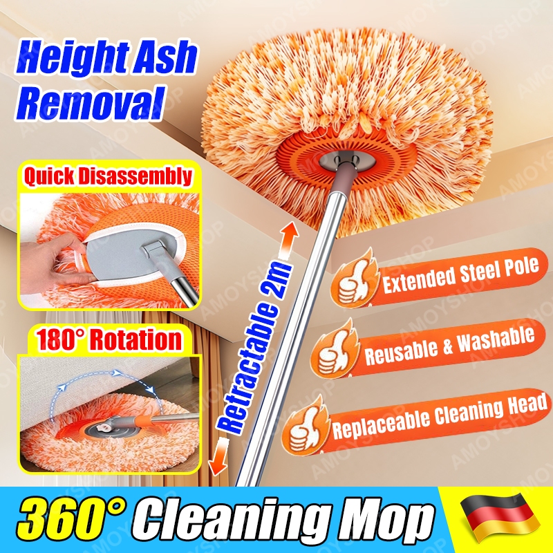360° Sunflower Mop 2M Telescopic Handle Replaceable Head Strong ...