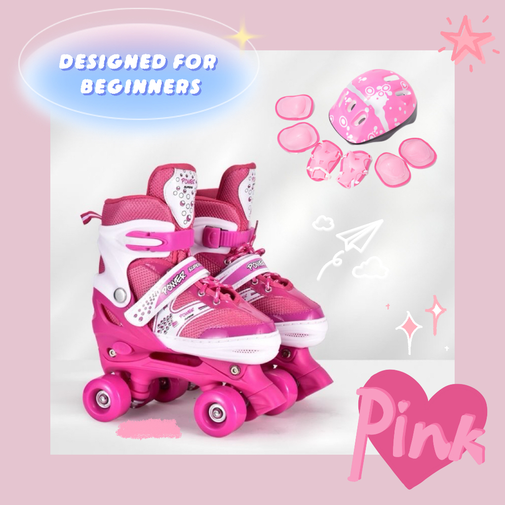 New Adjustable Double Row Roller Skating 4-Wheel Children's Roller ...