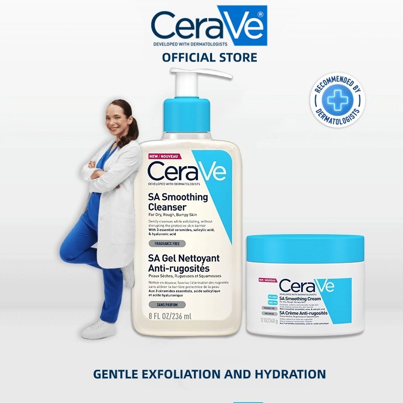 𝐂𝐞𝐫𝐚𝐕𝐞 SA Smoothing Cream & SA Smoothing Cleanser Salicylic Acid ...