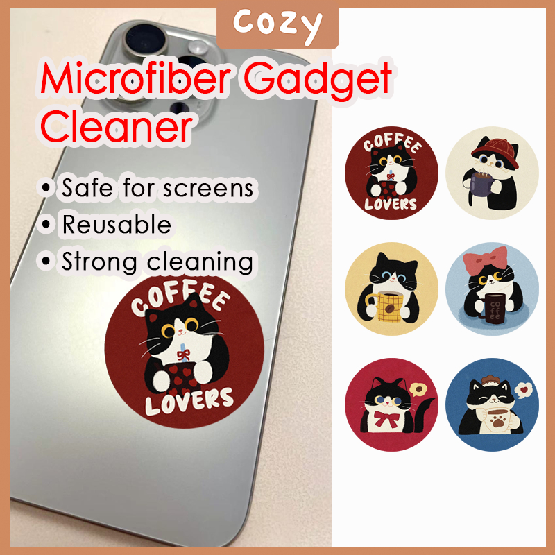 Coffee Cat CozySwipe Phone Screen Cleaner, Microfiber Sticky Gadget for ...