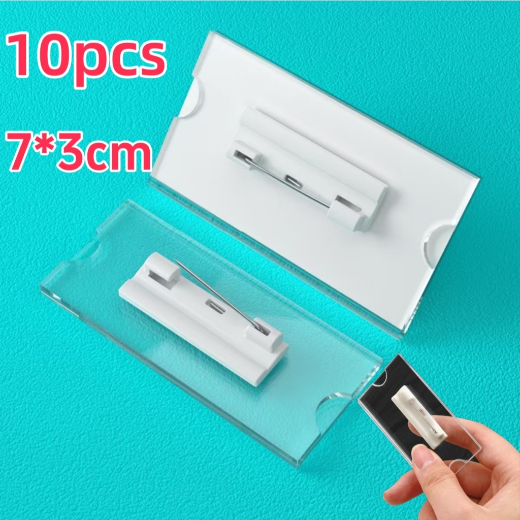 10-50Pcs Name Tag Blank Name Badges Acrylic Name Tag Holders 70x30mm ...