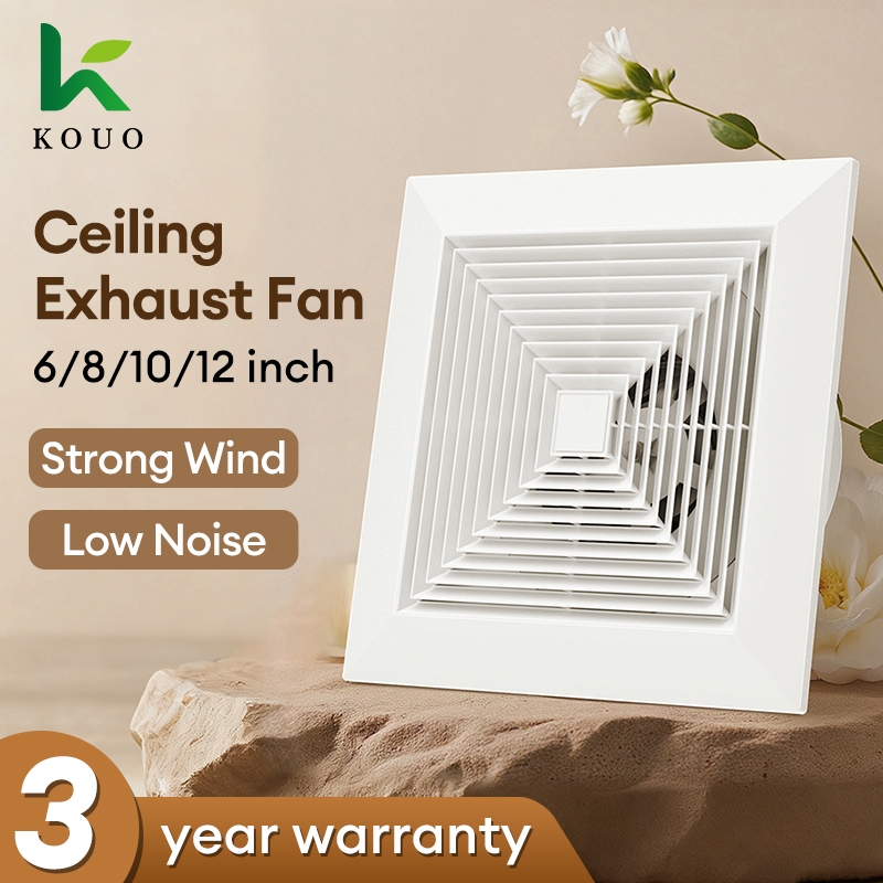 KOUO Exhaust Fan Ceiling Wall Mounted Ventilation Fan Strong Wind For ...