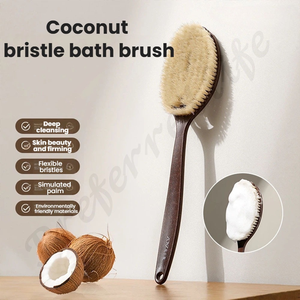 Coconut silk pig bristle bath brush wet and dry dual-use 2 in 1 ...