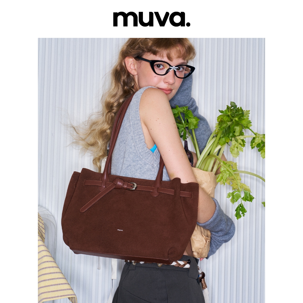 Muva Breakfast Series Dumpling Armpit Bag Cow Suede Single - Shoulder ...
