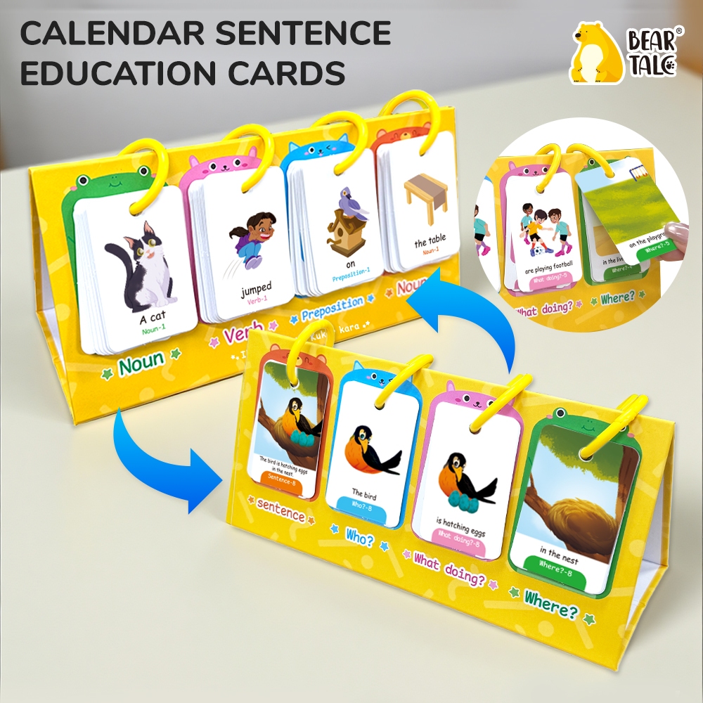 Bear Tale English Flashcards Visual Learning Cards for Kids Classroom ...