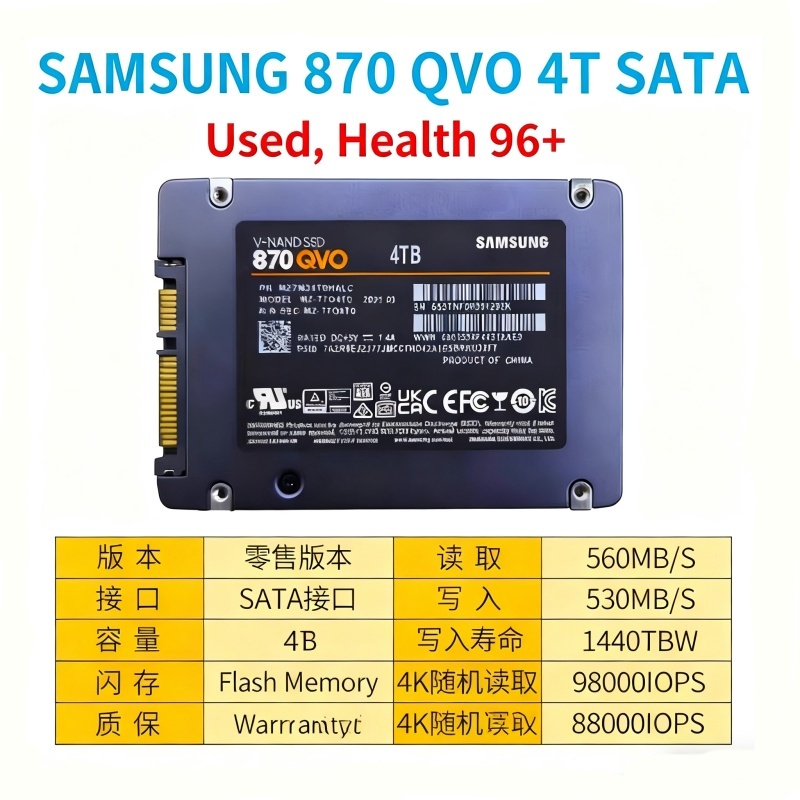Original 870QVO 4T 2.5" SSD SATA 3.0 Desktop laptop DRIVE solid-state ...