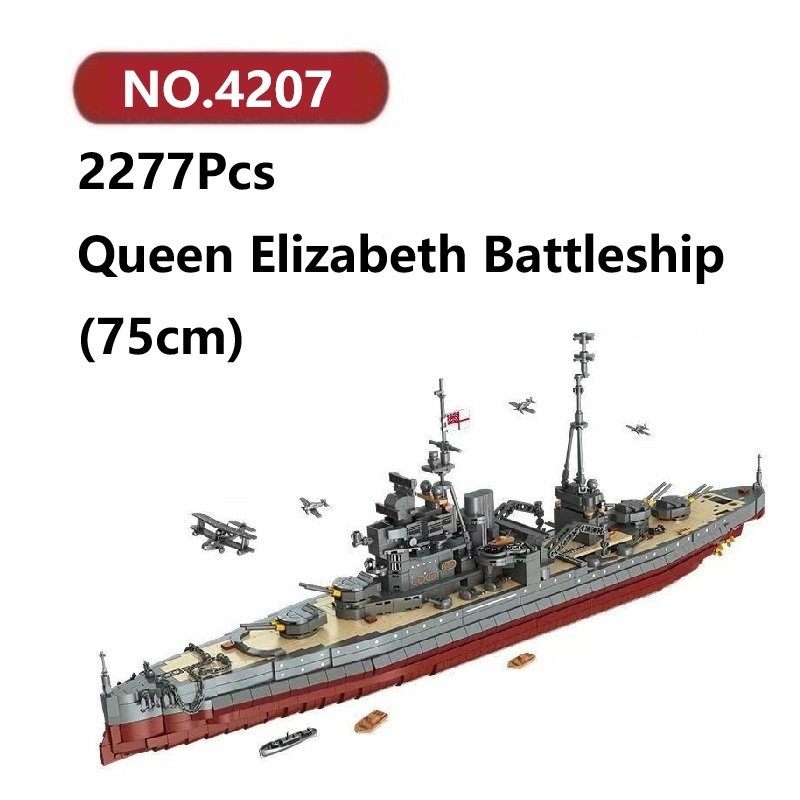 Queen Elizabeth Battleship Assembly Model 2277 Pcs FORANGE Ship Brick ...