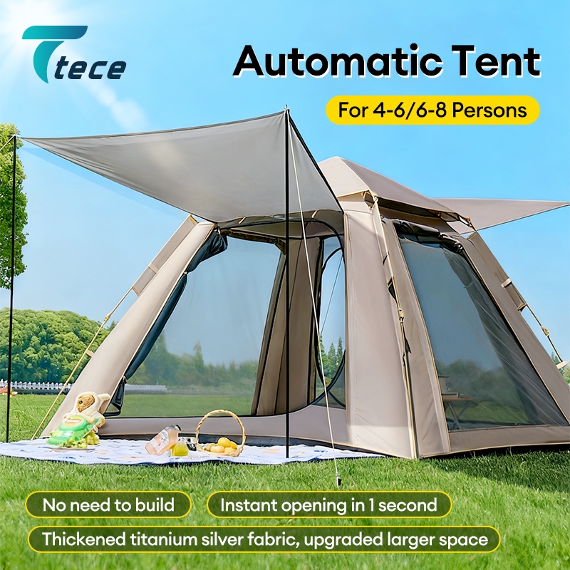 TECE Tent Waterproof UV Camping Tent 4-7 People Outdoor Automatic ...
