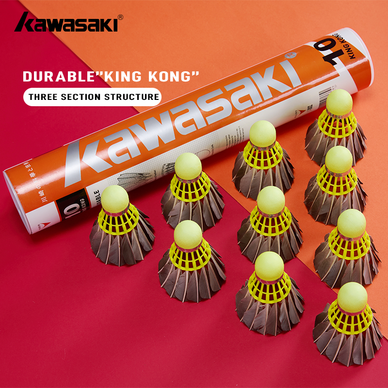 Kawasaki Shuttlecock 12PCS King Kong 500&200&10 3 in1 Badminton Goose ...