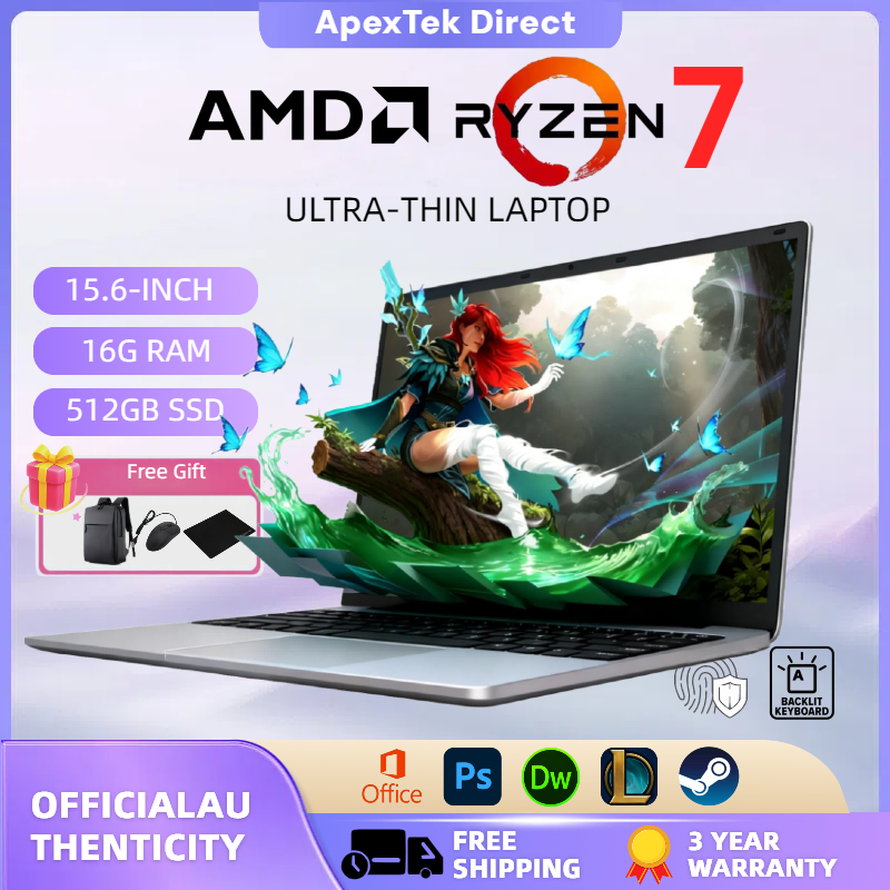 Asus AMD Ryzen 7Laptop Brand New Original High Efficient Office Work ...