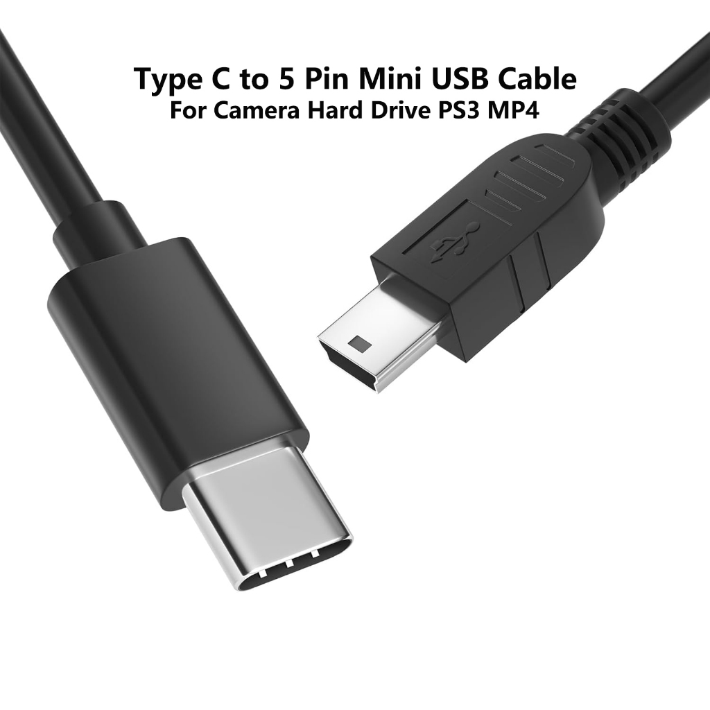Type C to 5 Pin Mini USB Cable USB C to 5 pin Mini-b Cord for Camera ...