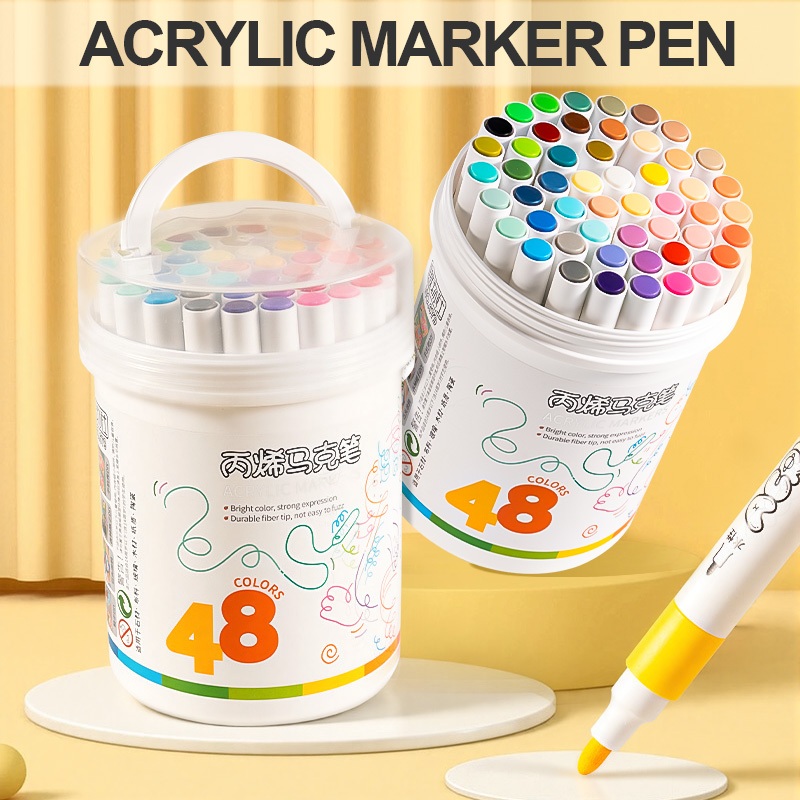 12/18/24/36/48Colors New Acrylic Color Marker Art Supplies Set（Portable ...
