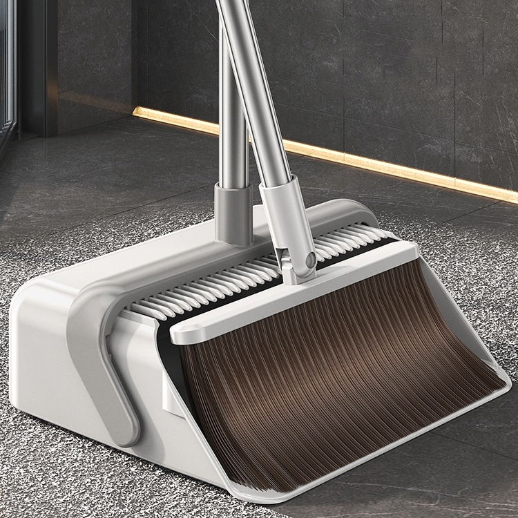 BOSHUO New Upgrade Broom and Dustpan Set Double Scraping Teeth New Home ...