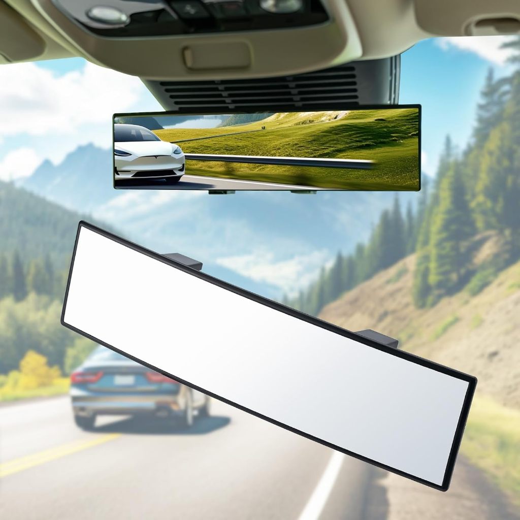 Rear View Mirror Chrome Anti-glare Panoramic Rear Mirrors Universal ...
