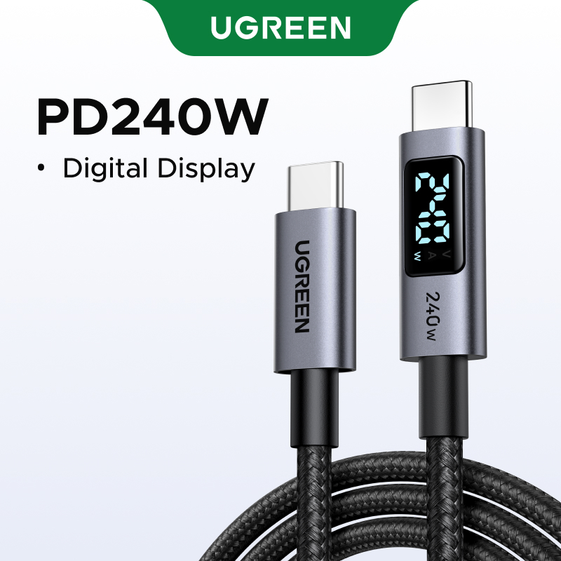 UGREEN Charging Data Cable 240W USB 2.0 USB-C to USB-C Digital Display ...