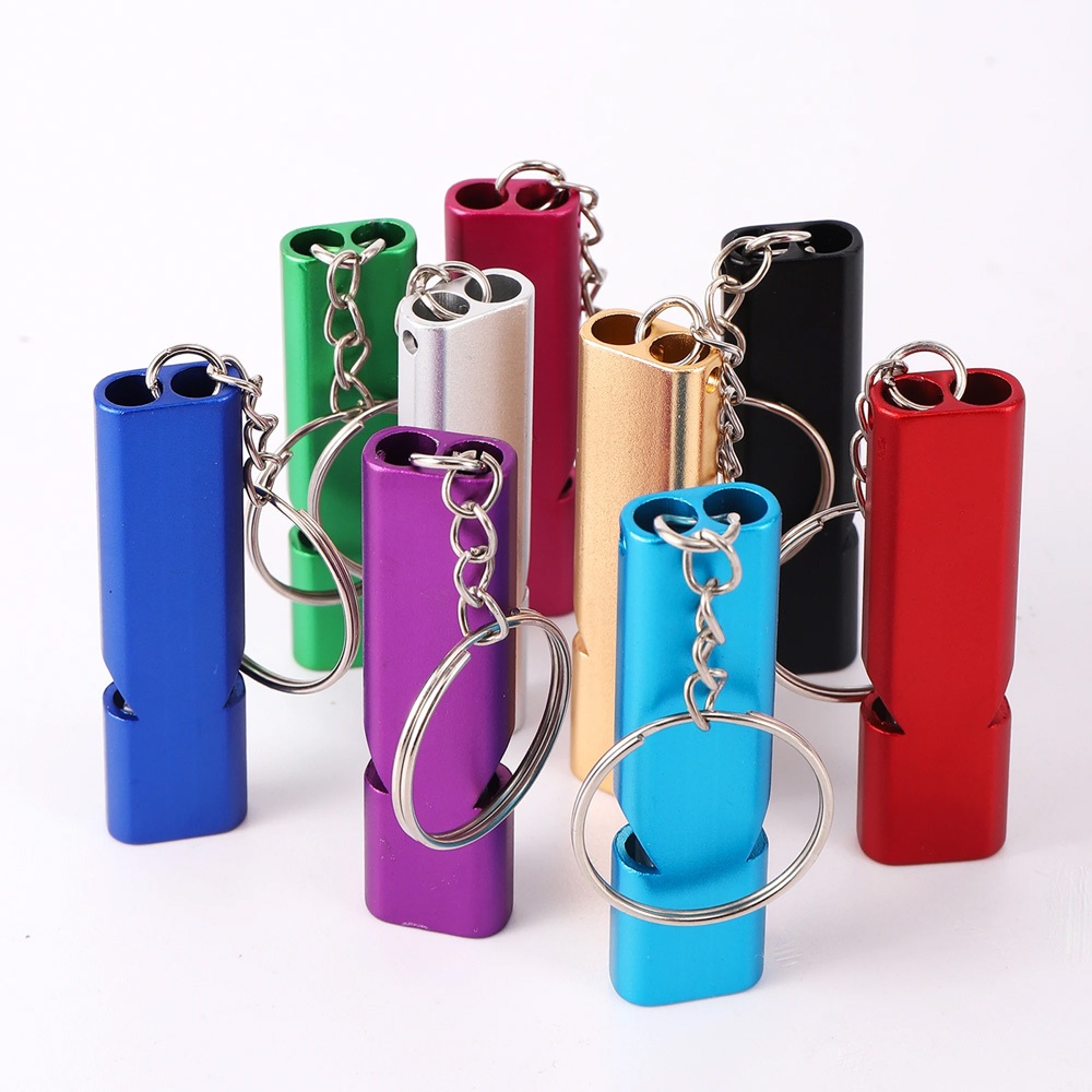 Dual Frequency Survival Whistle Flat Metal Whistle for Outdoor Hiking ...