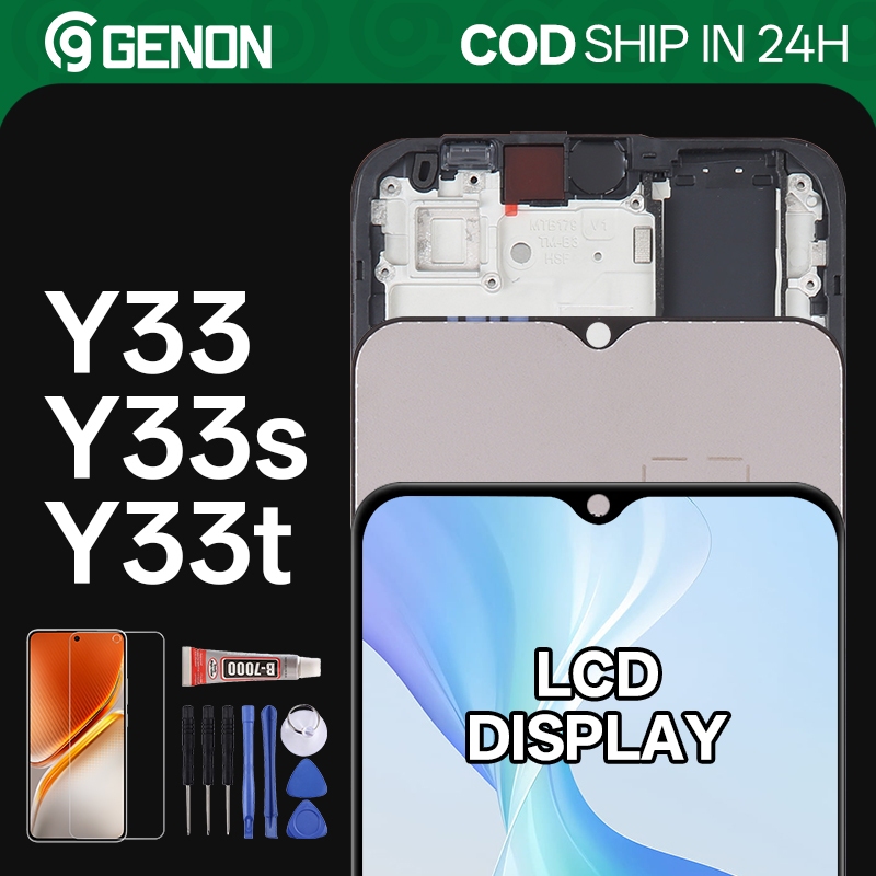 Genon IPS LCD for Vivo Y33s / Y33t / Y33s LCD Display Touch Screen with ...