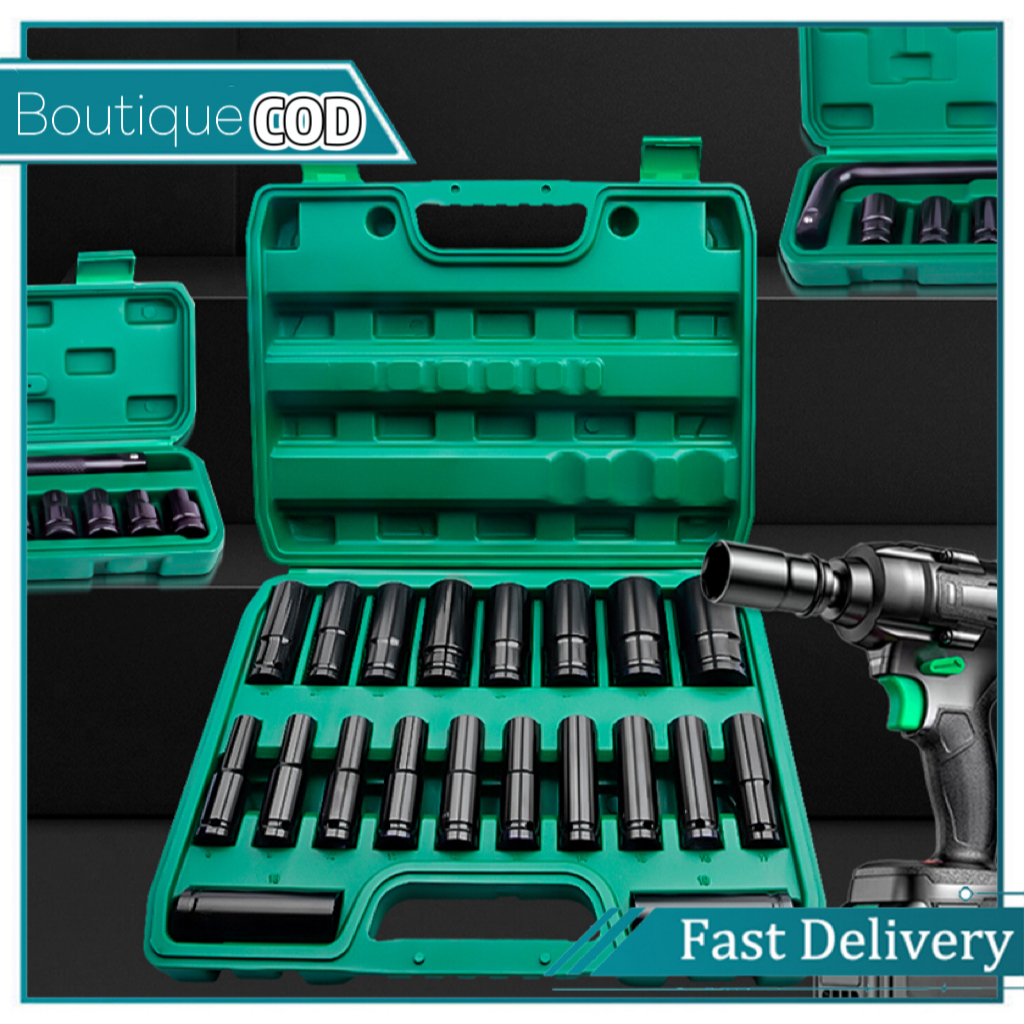 20pcs 1/2 Inch Impact wrench socket set Impact Socket Set Heavy Metric ...