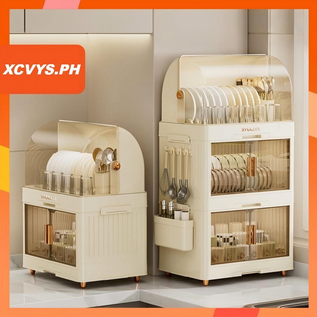 Foldable Plastic Dish Cabinet Dish Drainer Drying Rack Aesthetic With ...