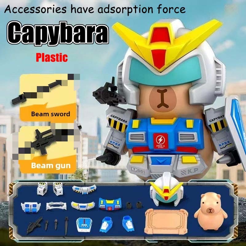 2025 Creative Gundam Capybara 3D Printed Toy Magnetic Capybara Action ...