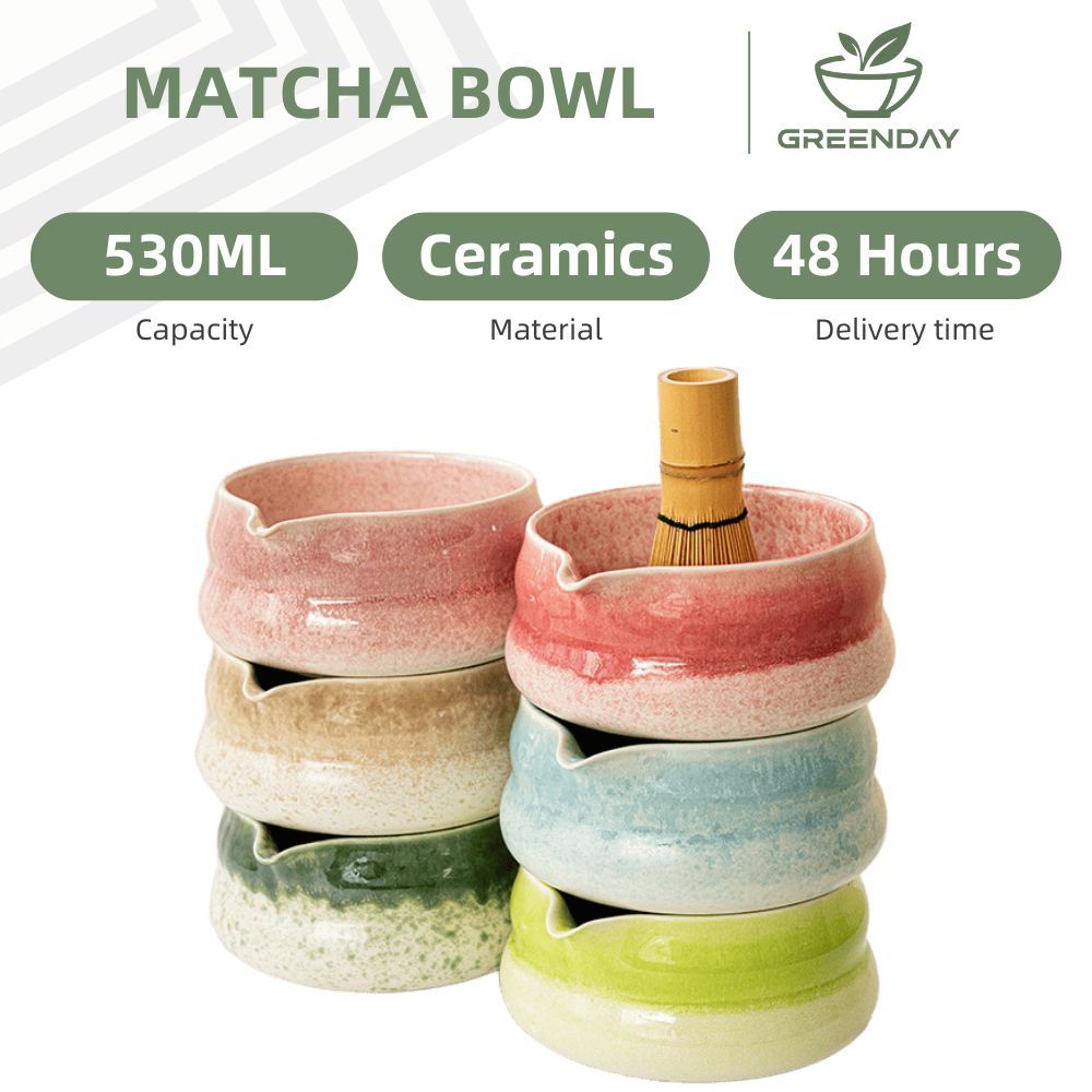 GREENDAY 6 Colors Ceramics Matcha Chawan, Matcha Bowl with Spout ...