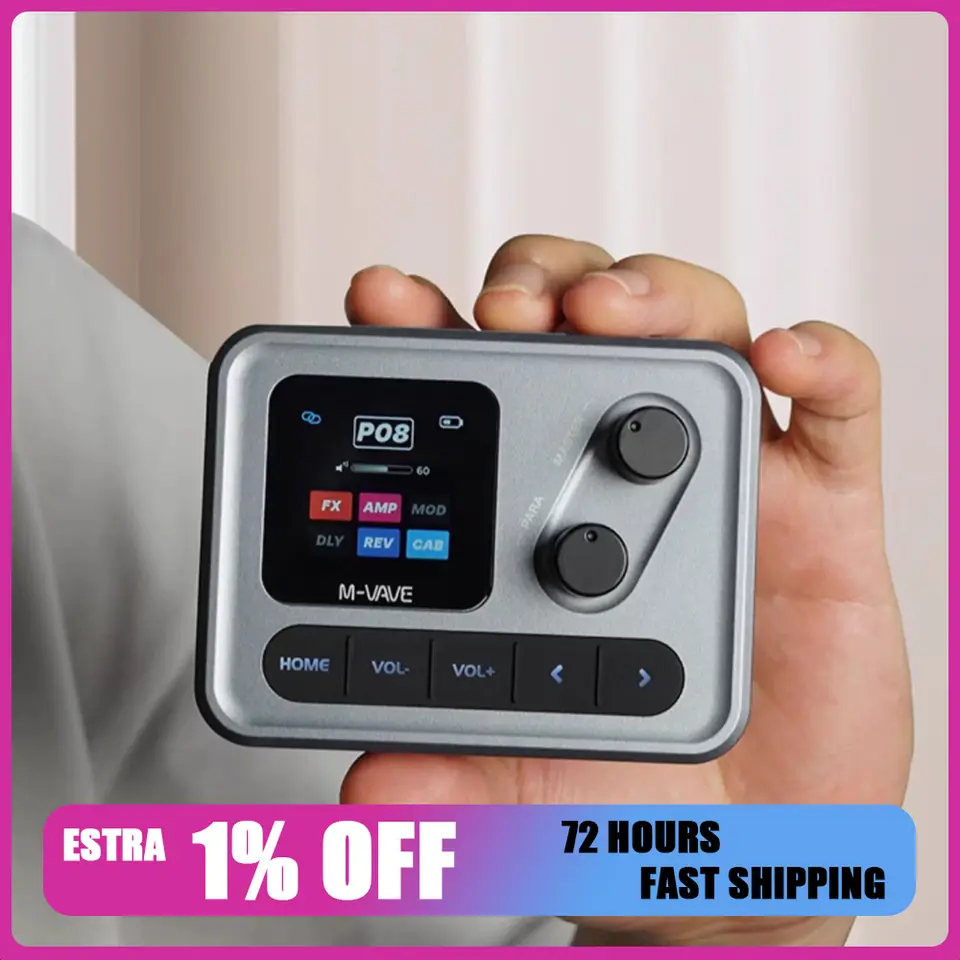 M-VAVE Pocket AMP Mini Guitar Bass Amp 1.54" LCD Color Screen 1450mAh ...