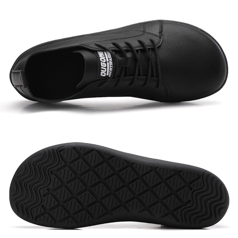 Size 38-47 Wide Toe Leather Shoes Men's Walking Shoes Extra Wide Casual ...