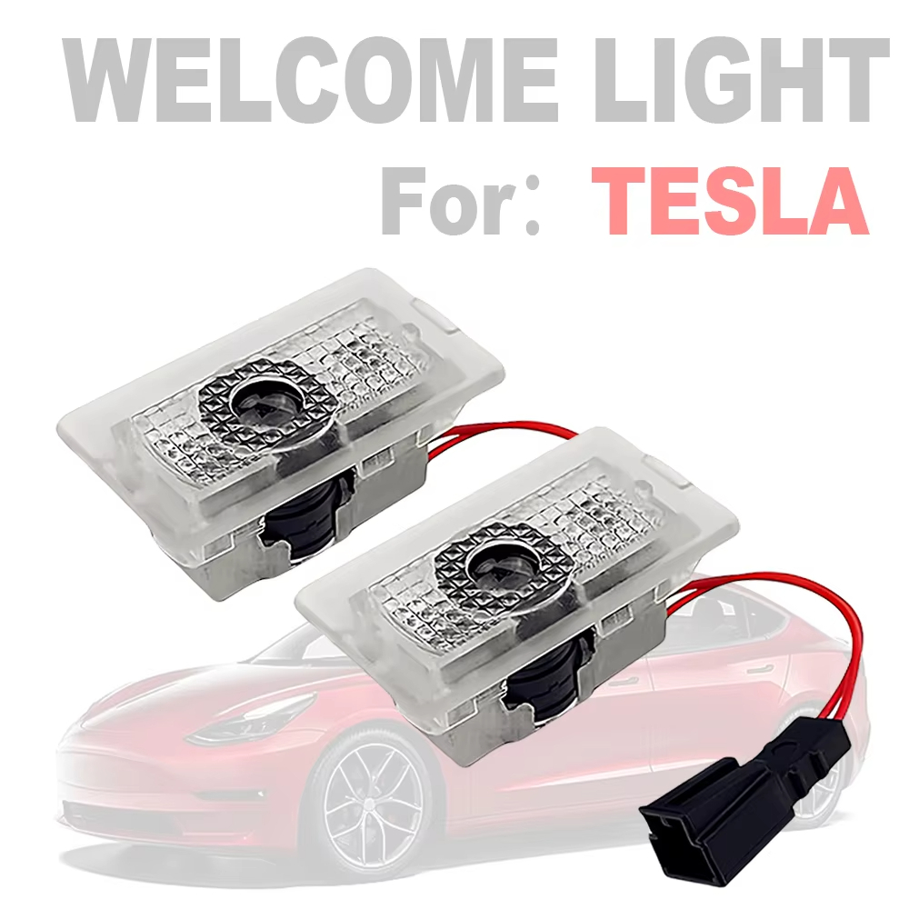 2 Pcs Cool Led Door Welcome Laser Light For Tesla Model 3 Model S Model ...