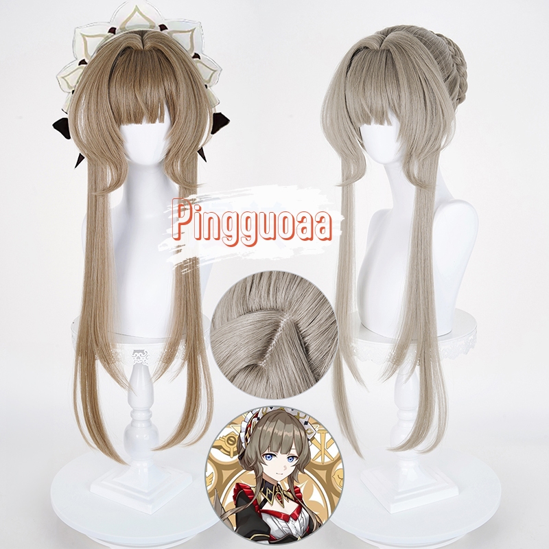 Genshin Impact Sandrone Cosplay Wig 75cm Long Warm Brown Heat-Resistant ...