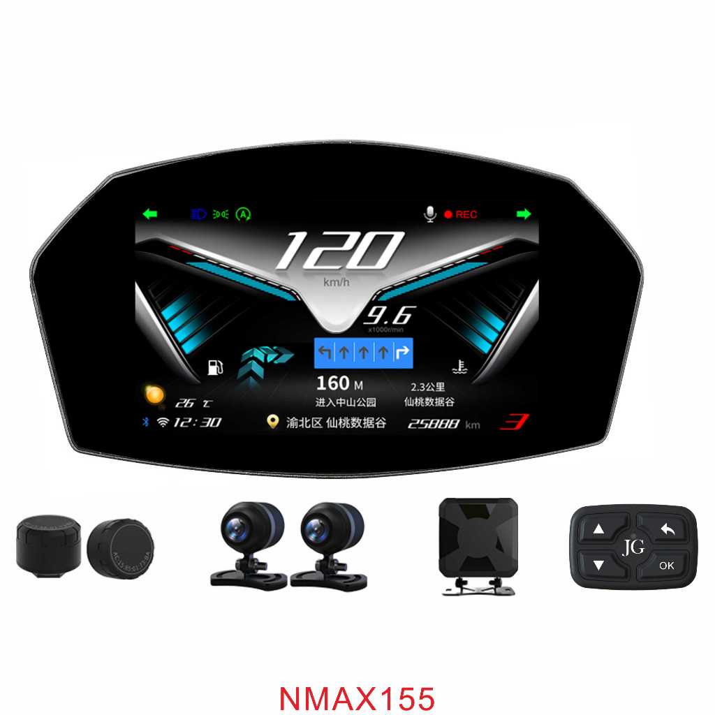 PNP YAMAHA NMAX155 2023-2024 DASHCAM/GPS SAFETY TFT FULL DIGITAL METER ...