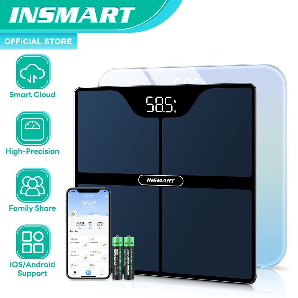 INSMART 16 In 1 Bluetooth Smart Scale With APP LCD Weight Loss Scale ...