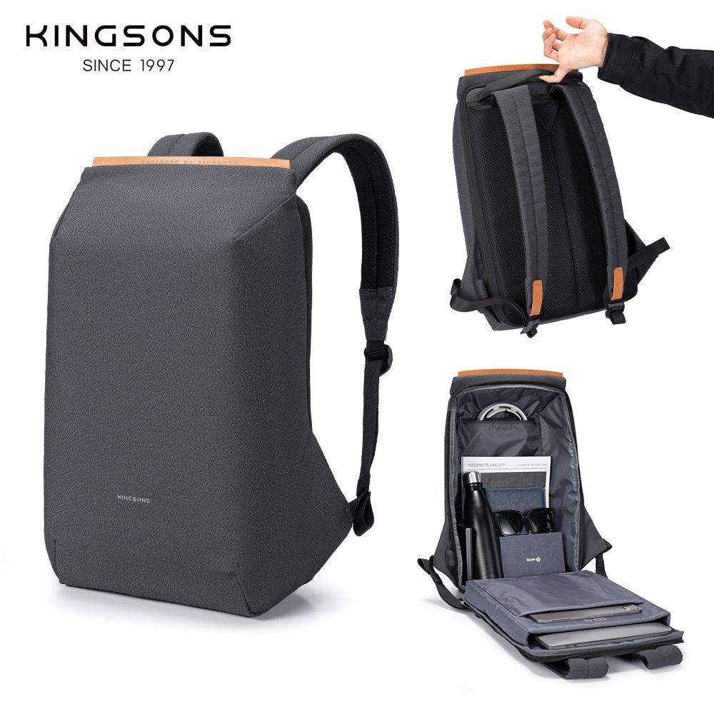 Kingsons 15.6'' New Waterproof Backpacks USB Charging School Bag Anti ...