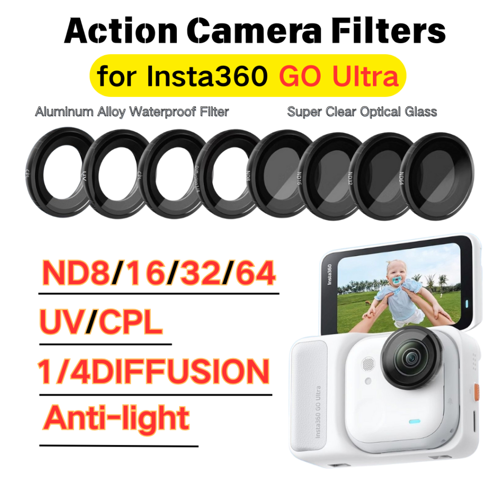 For Insta360 GO Ultra Optical Glass Filters ND Filter CPL Polarizing ...